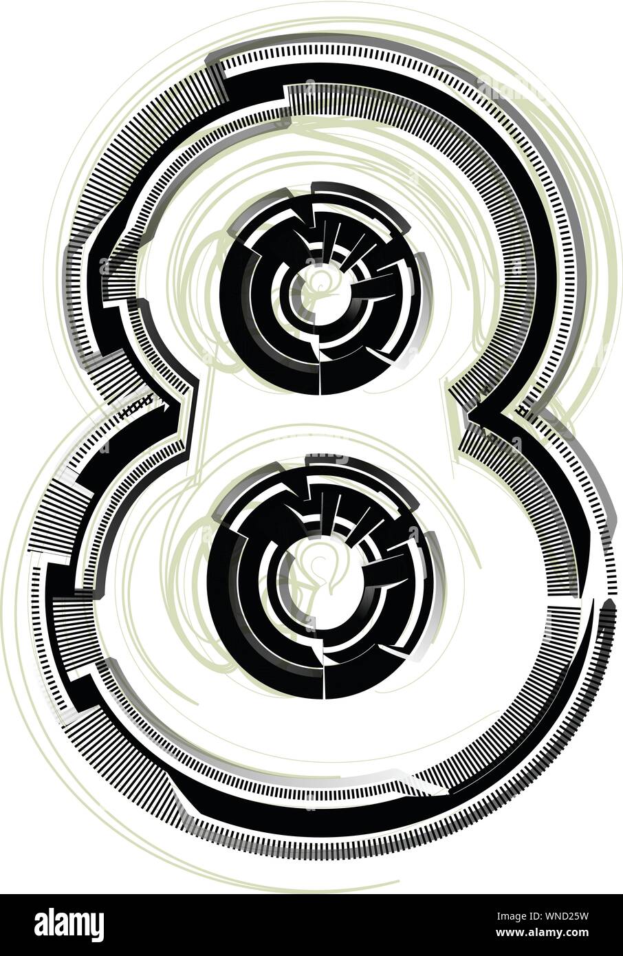 technological font. Number 8 Stock Vector Image & Art - Alamy