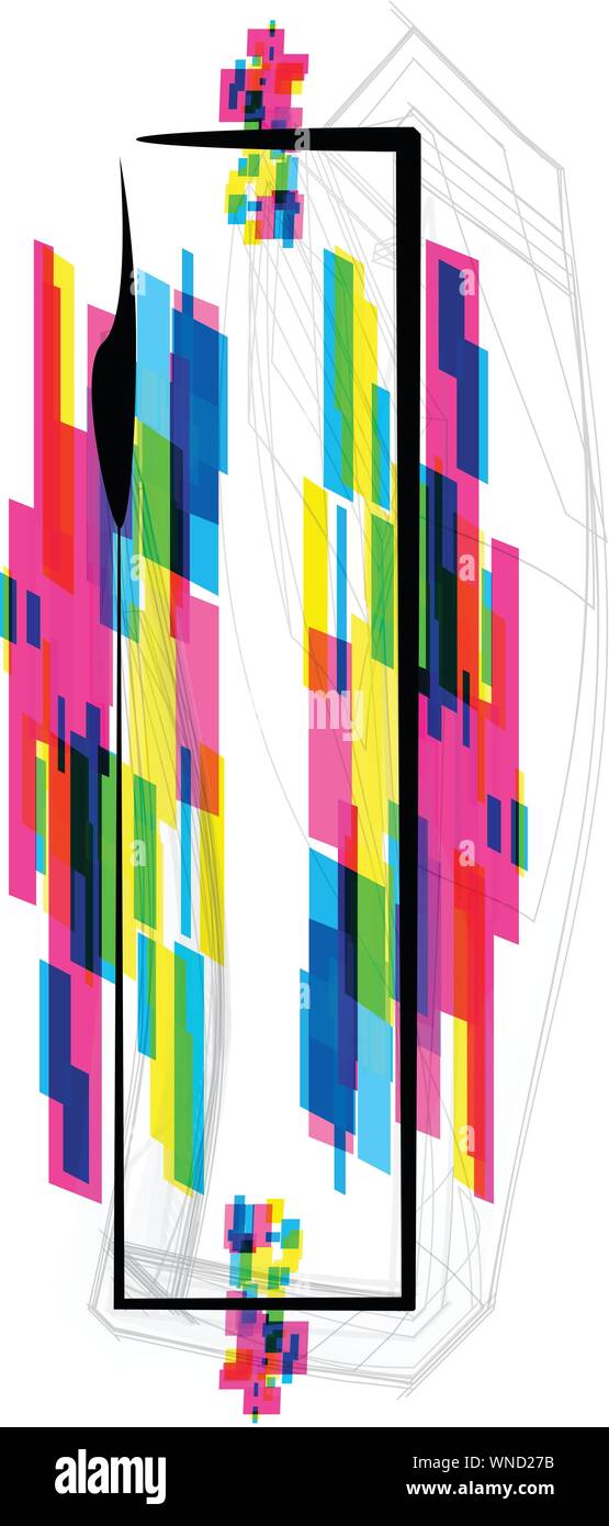 Font Illustration. LETTER I. Vector illustration Stock Vector Image ...