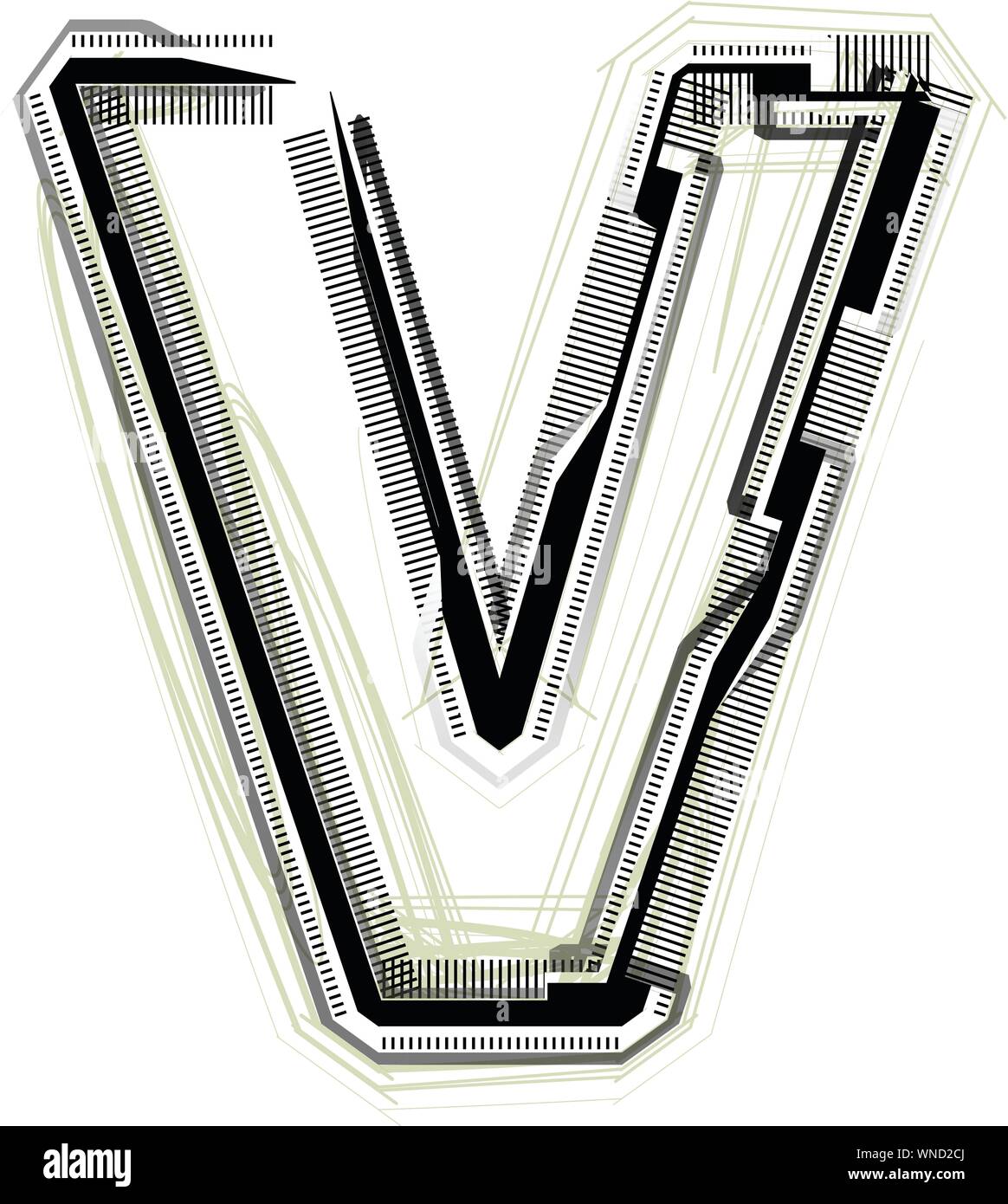 technological font. LETTER V Stock Vector Image & Art - Alamy