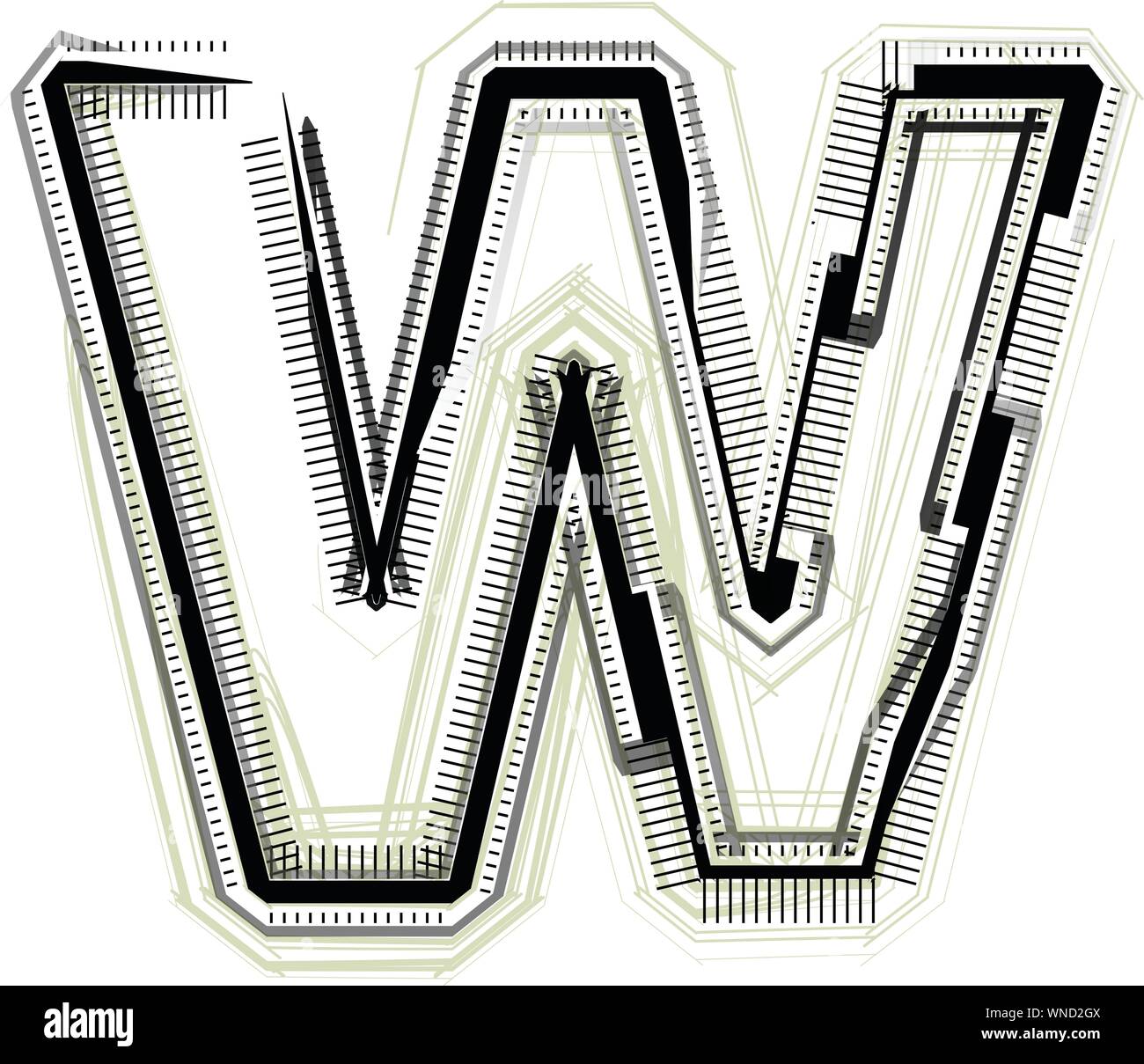 technological font. LETTER W Stock Vector Image & Art - Alamy