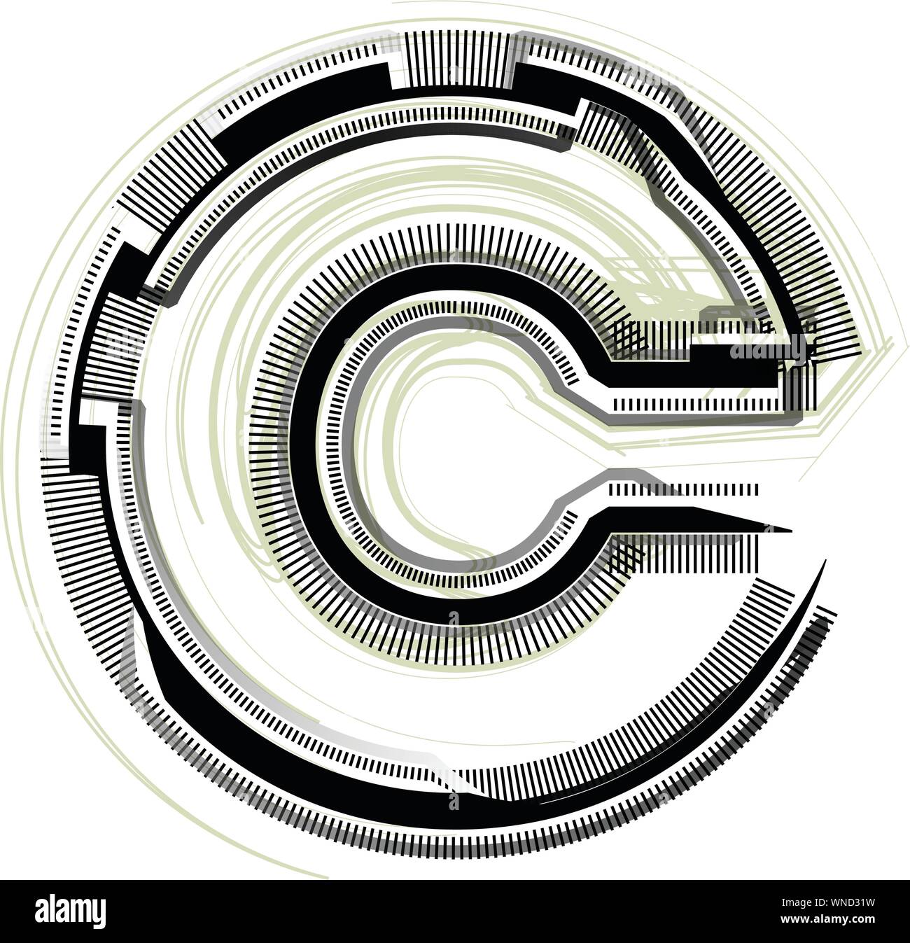 technological font. LETTER c Stock Vector Image & Art - Alamy