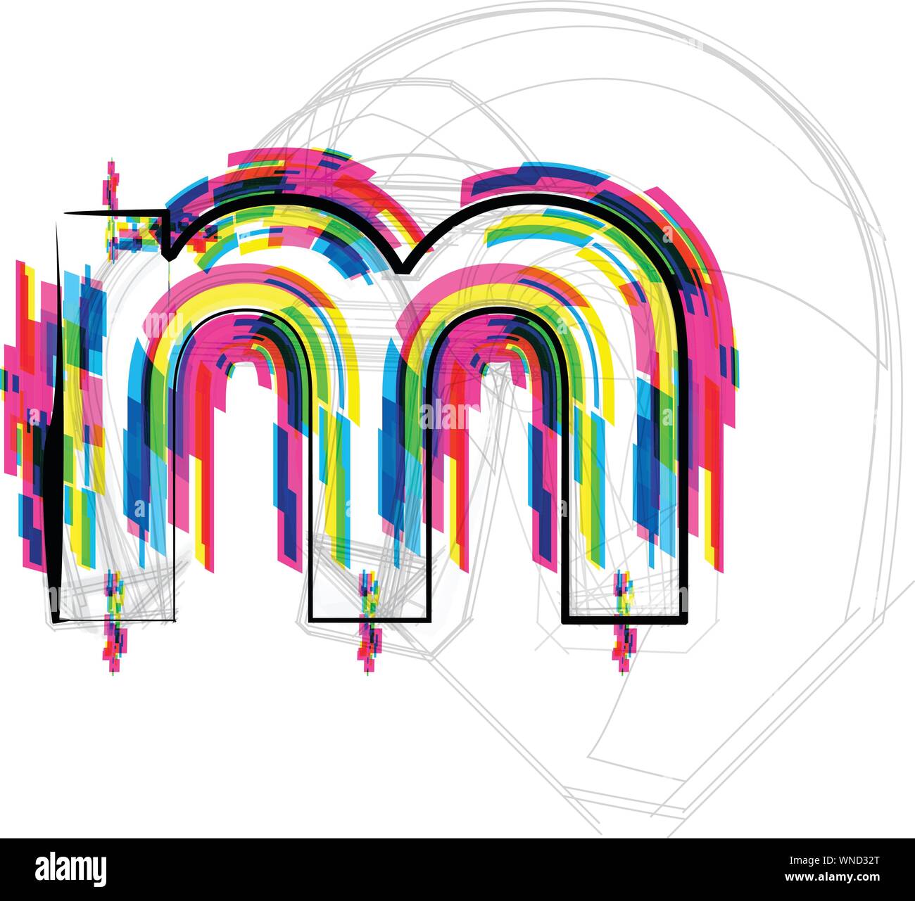 font Illustration. LETTER m. Vector illustration Stock Vector Image ...