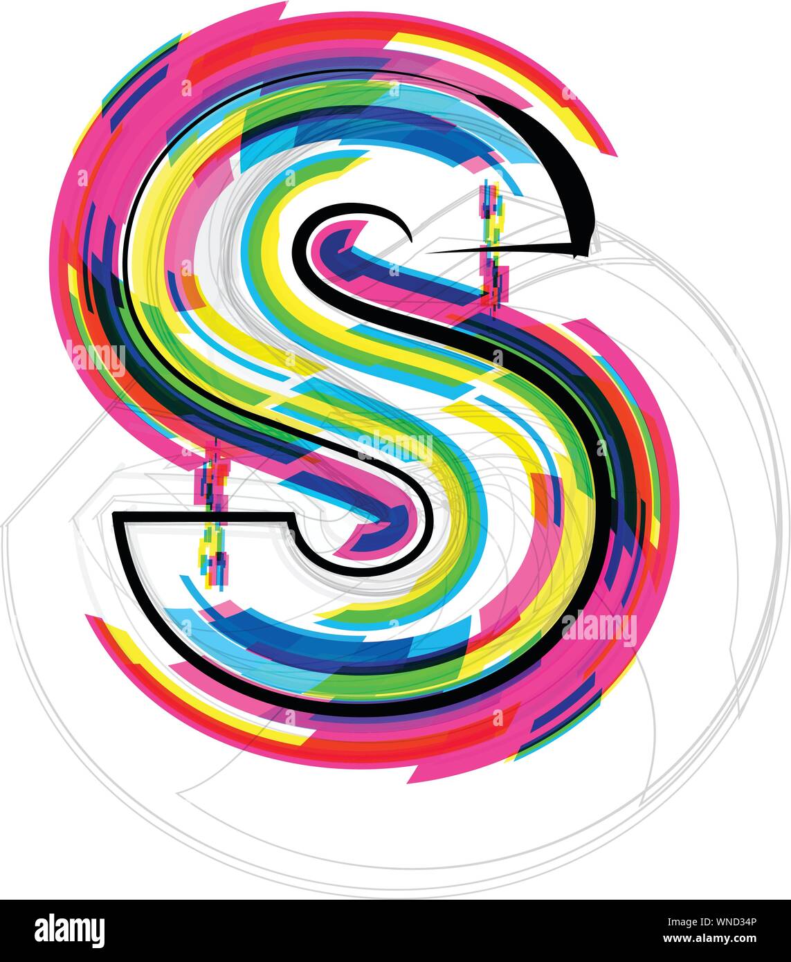 font Illustration. LETTER s. Vector illustration Stock Vector Image ...