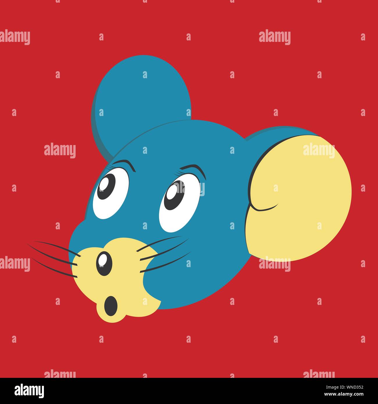 A mouse cartoon face on a red background Stock Vector Image & Art - Alamy
