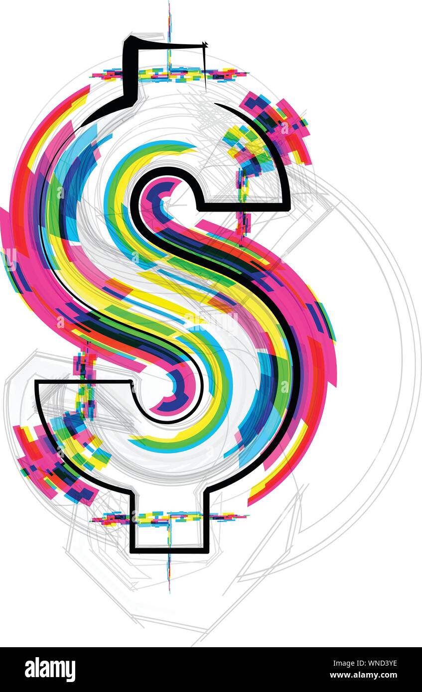 font Illustration. Dollar Symbol Stock Vector Image & Art - Alamy