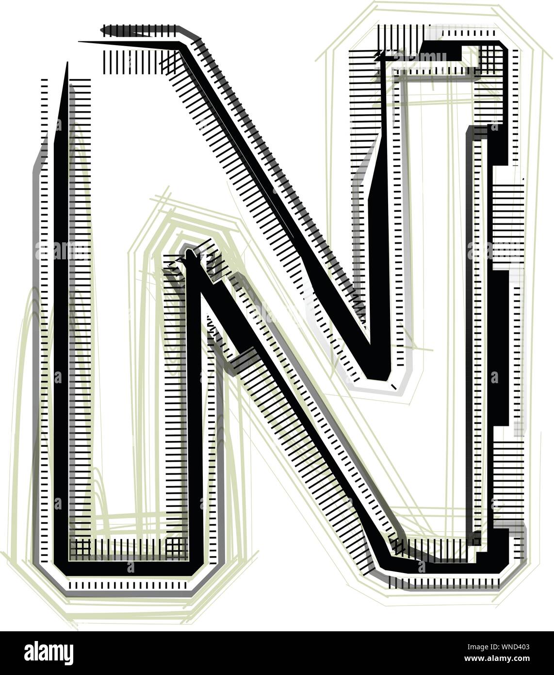 technological font. LETTER N Stock Vector Image & Art - Alamy