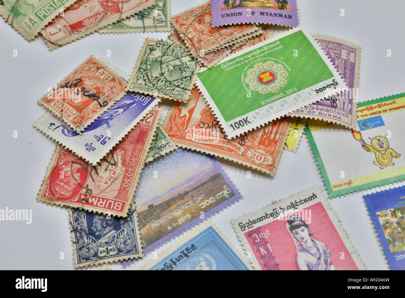 Old burma postage stamp hi-res stock photography and images - Alamy