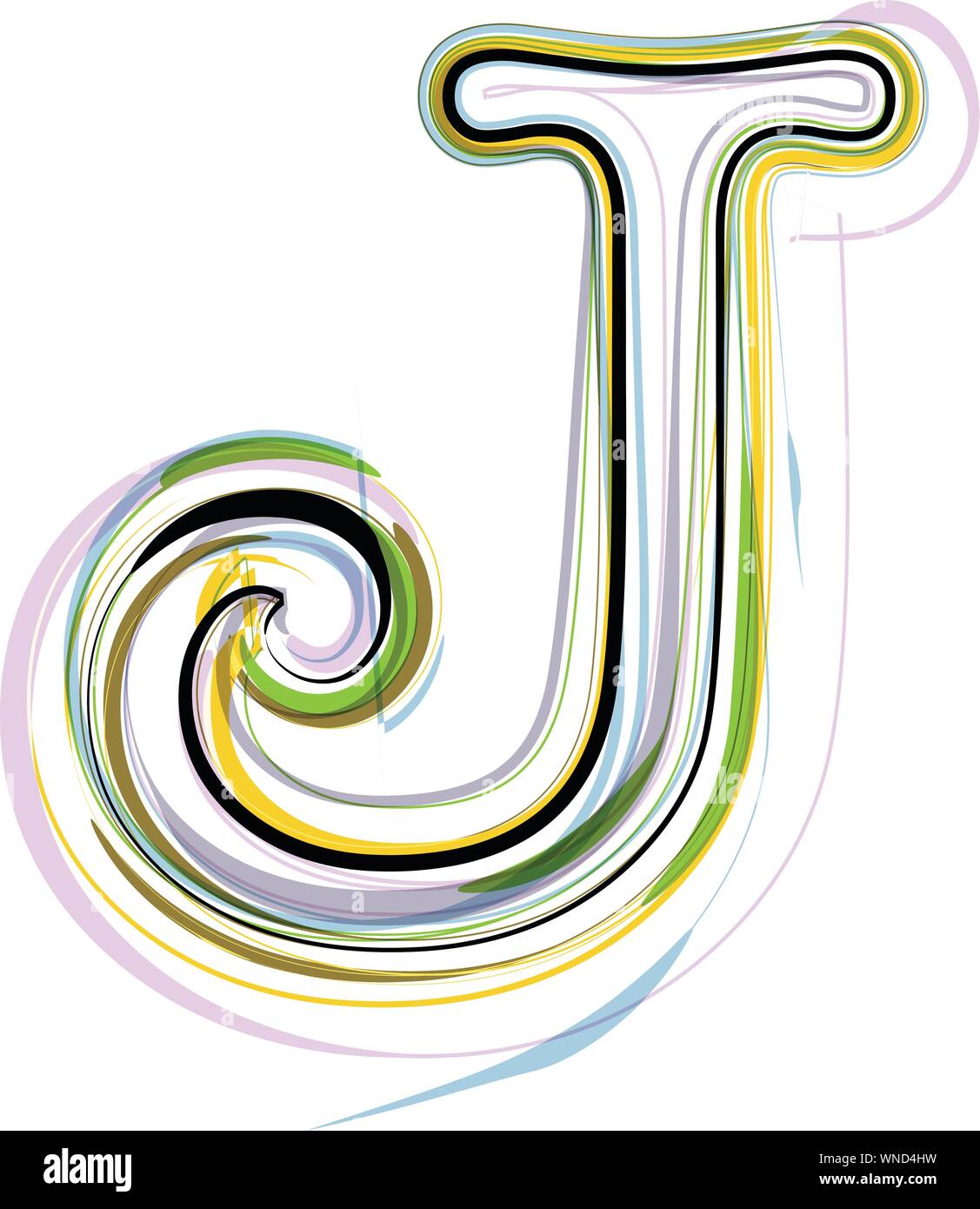 Organic Font illustration. Letter J Stock Vector Image & Art - Alamy