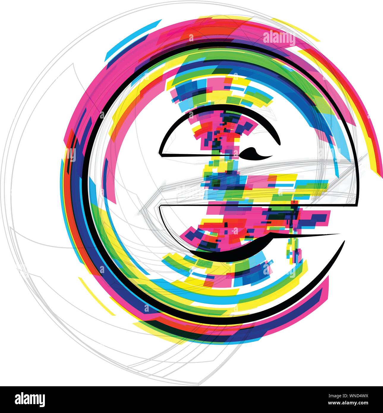 font Illustration. LETTER e. Vector illustration Stock Vector Image ...