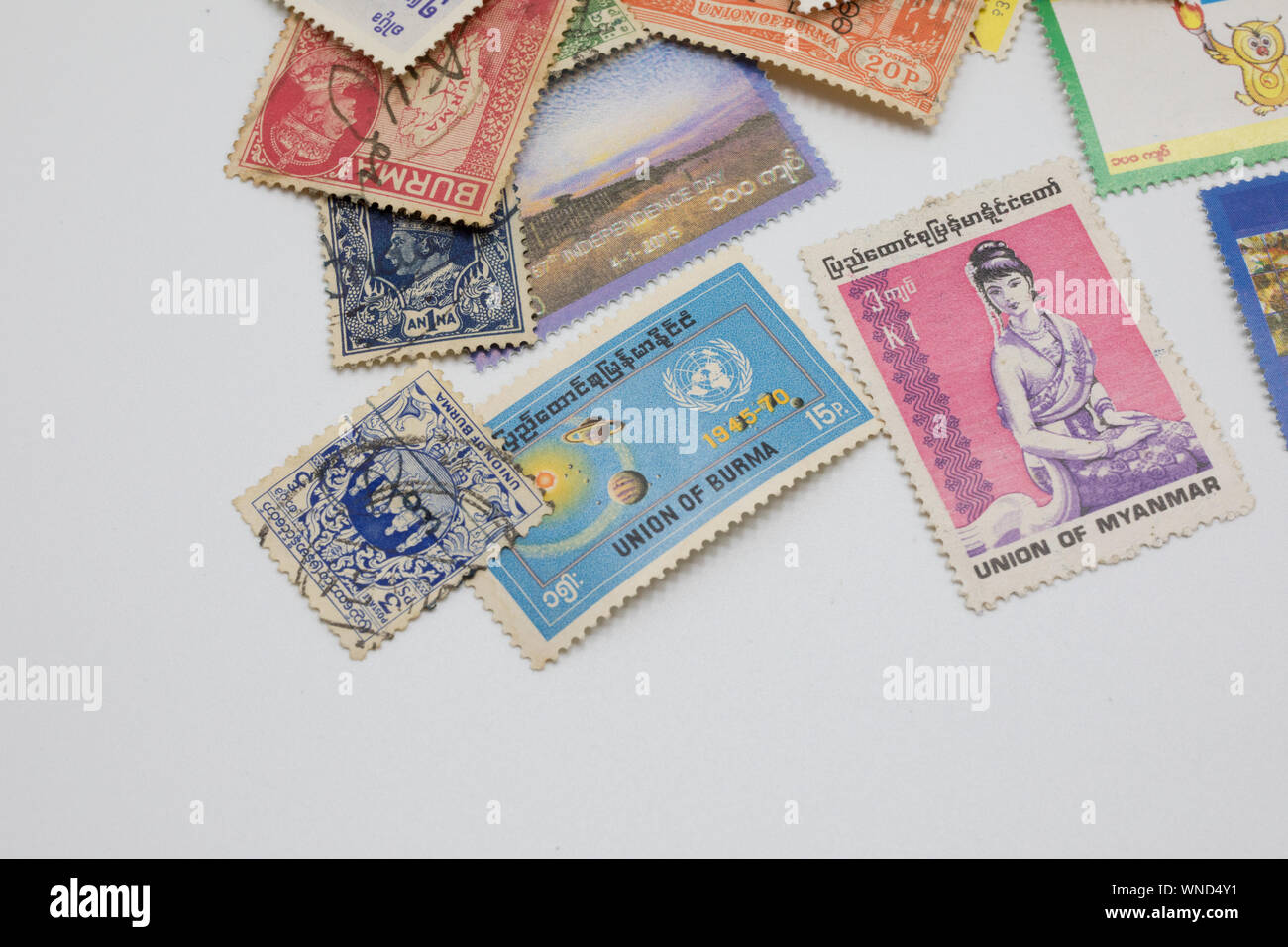 Old burma postage stamp hi-res stock photography and images - Alamy