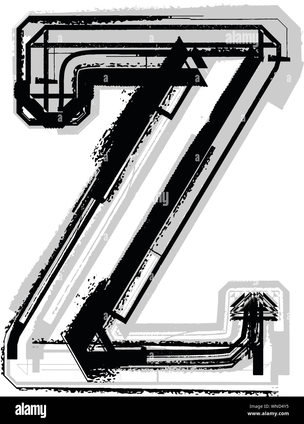 Grunge font. Letter Z Stock Vector Image & Art - Alamy