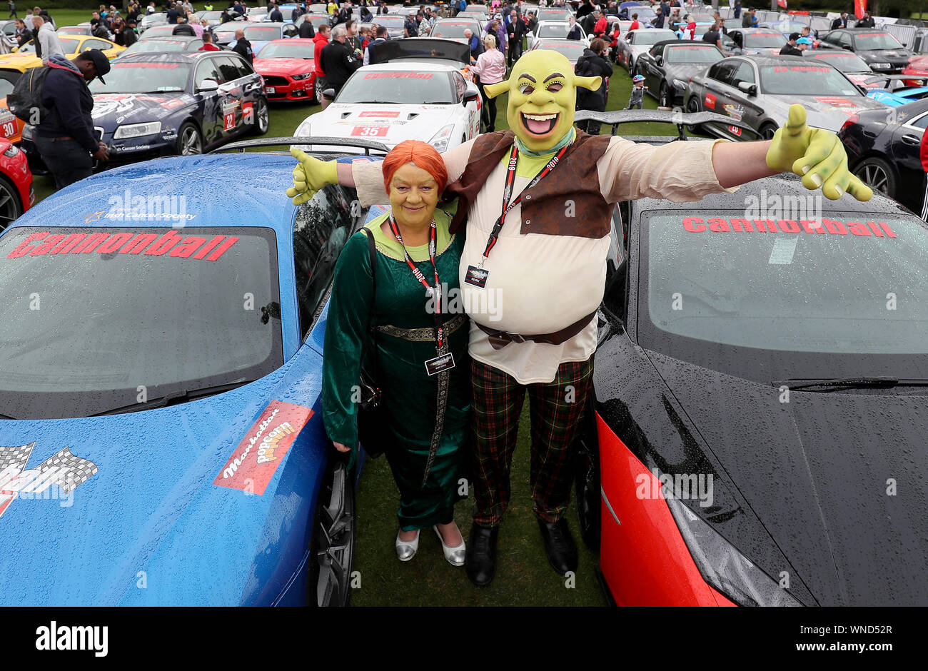 People dressed as Shrek and Princess Fiona at Malahide Castle, Dublin ...