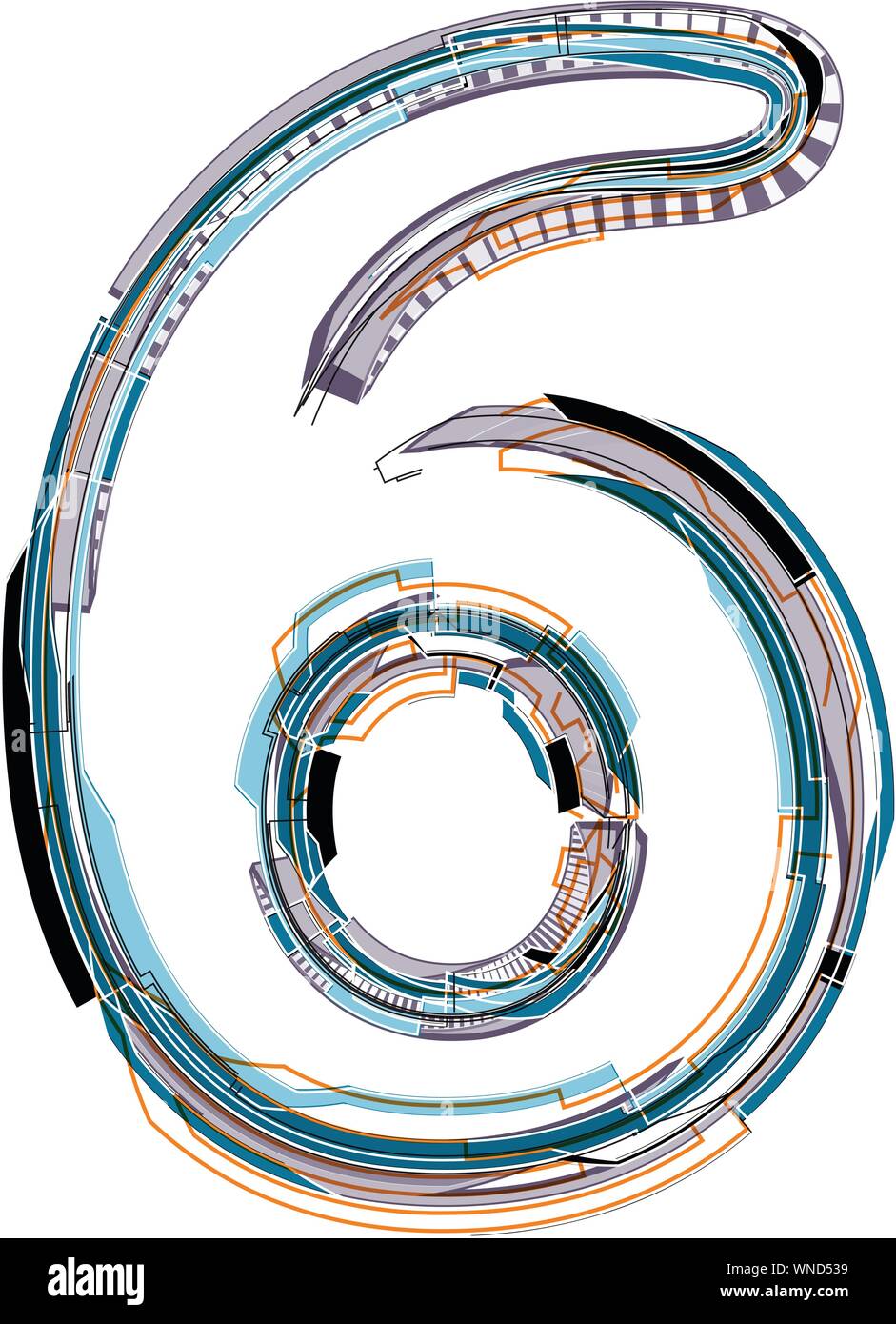 Font illustration NUMBER 6 Stock Vector Image & Art - Alamy