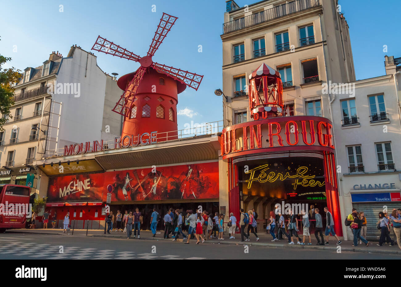 Lovely view of the Moulin Rouge building in the Paris district of ...