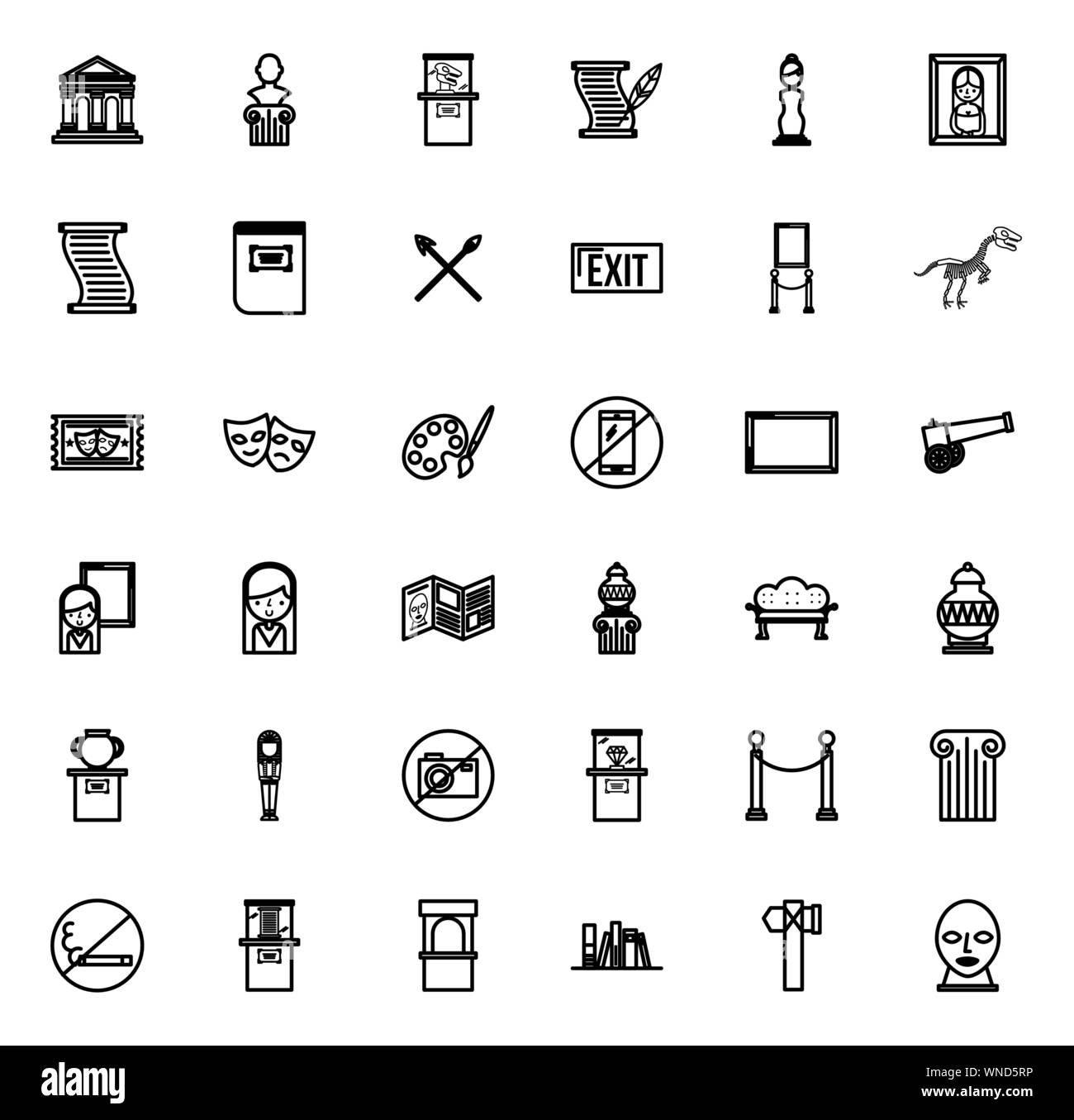 bundle of museum set icons Stock Vector Image & Art - Alamy