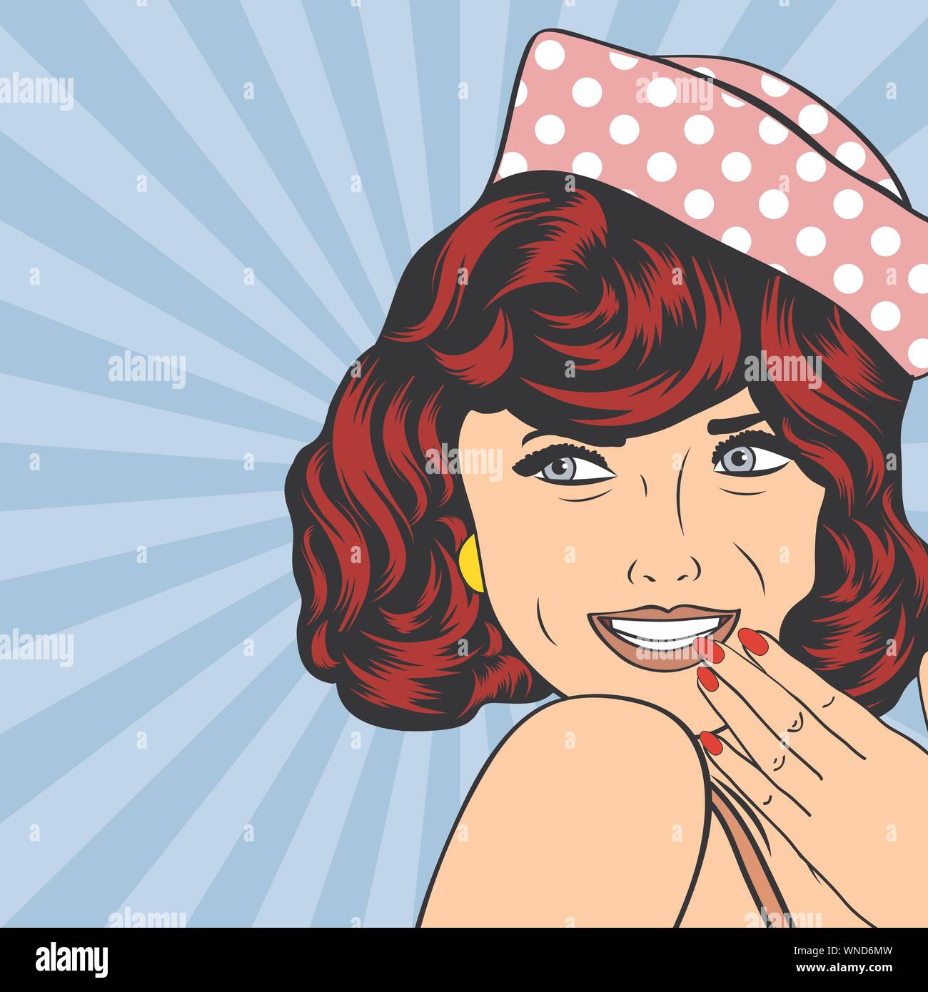 cute retro woman in comics style Stock Vector Image & Art - Alamy