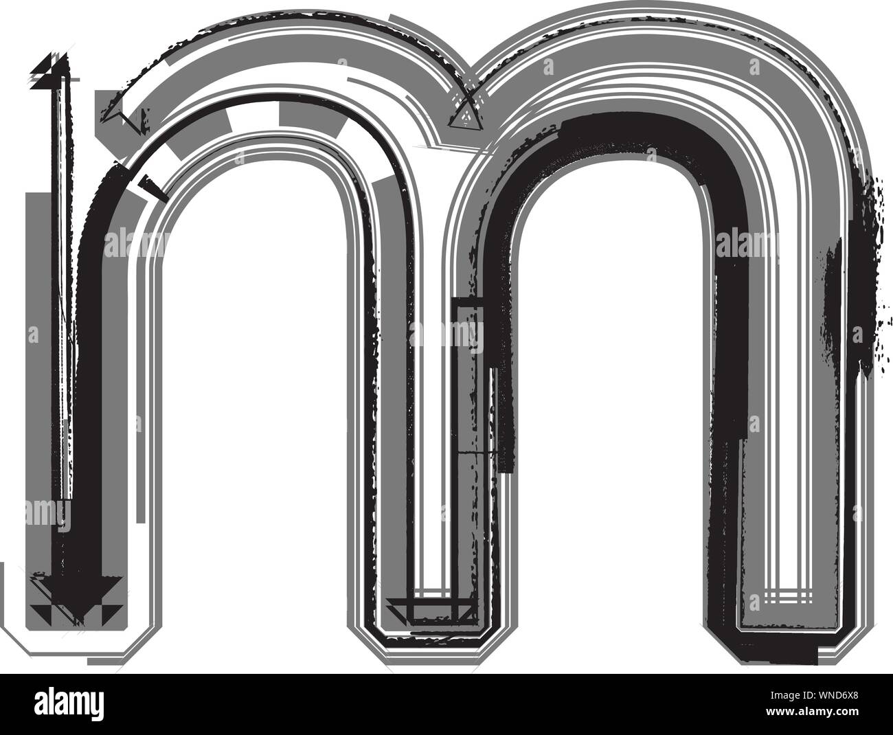 M alphabet Black and White Stock Photos & Images - Alamy