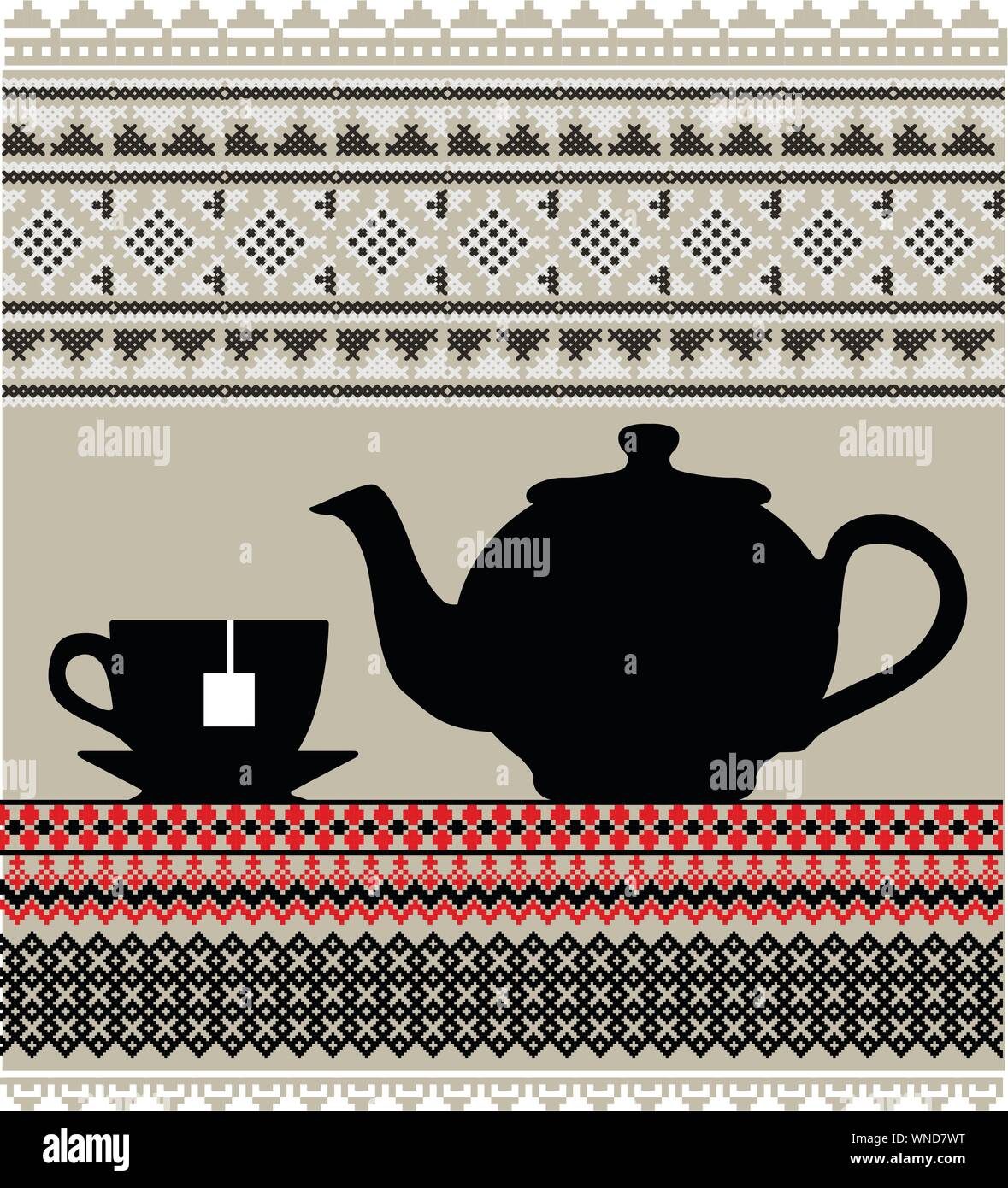 Teapot cups herbal tea Stock Vector Images - Alamy
