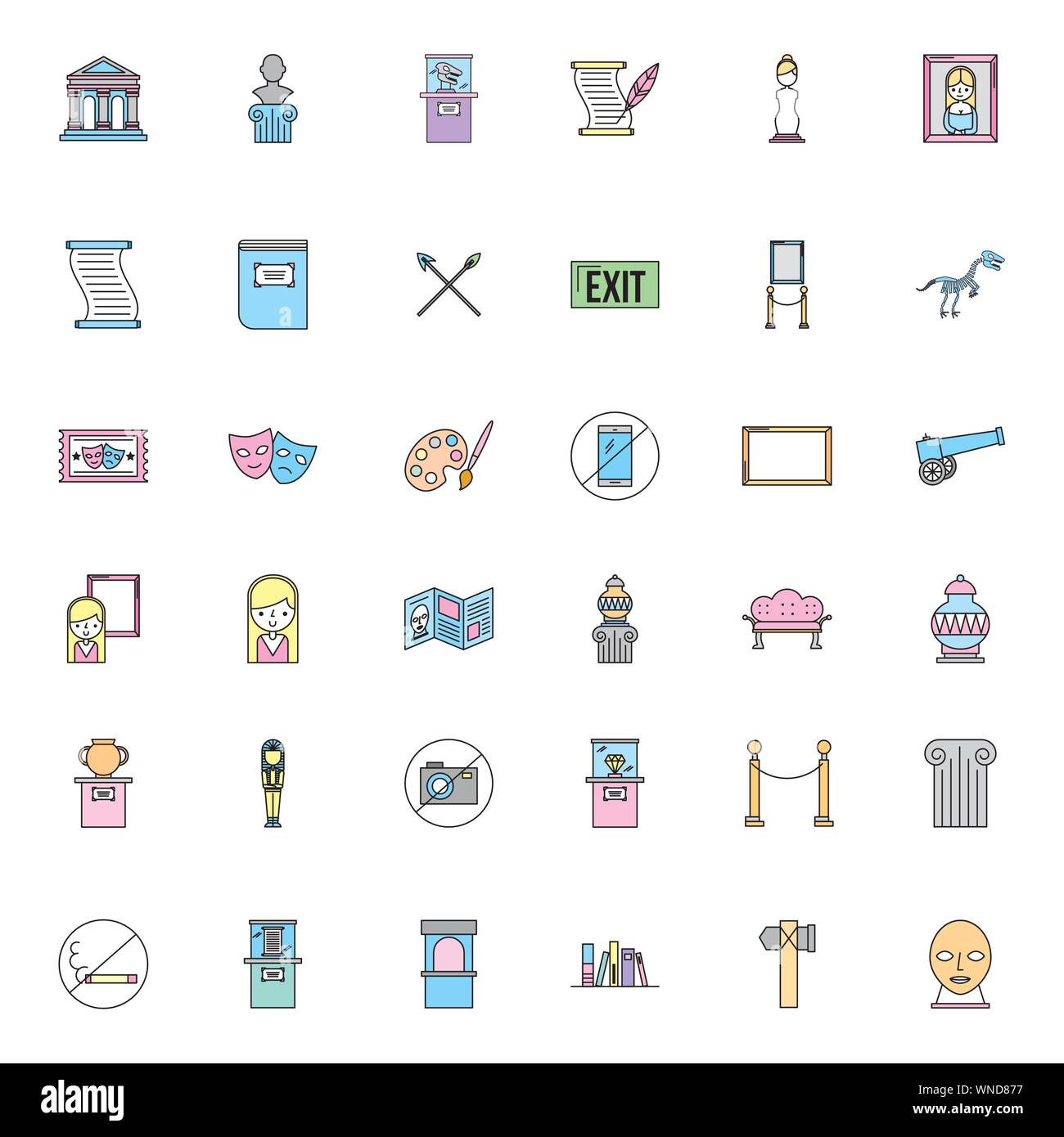 bundle of museum set icons Stock Vector Image & Art - Alamy