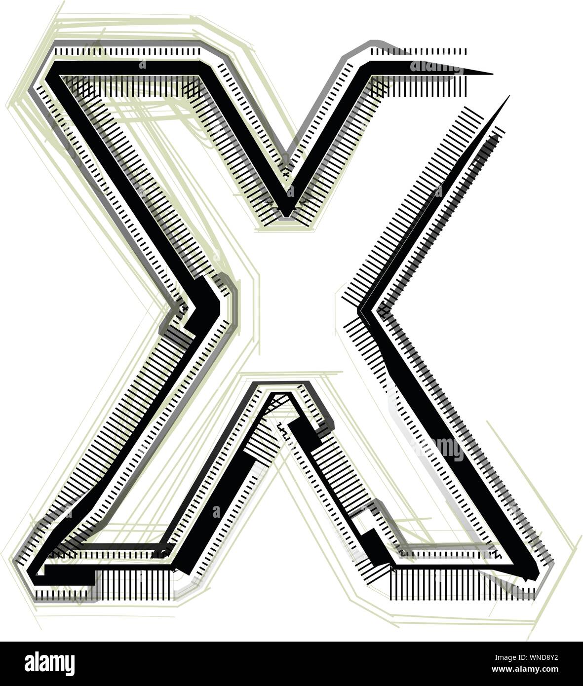 technological font. LETTER X Stock Vector Image & Art - Alamy
