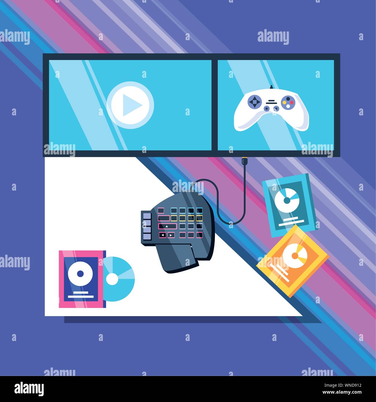 console and display games entertainment vector illustration design ...