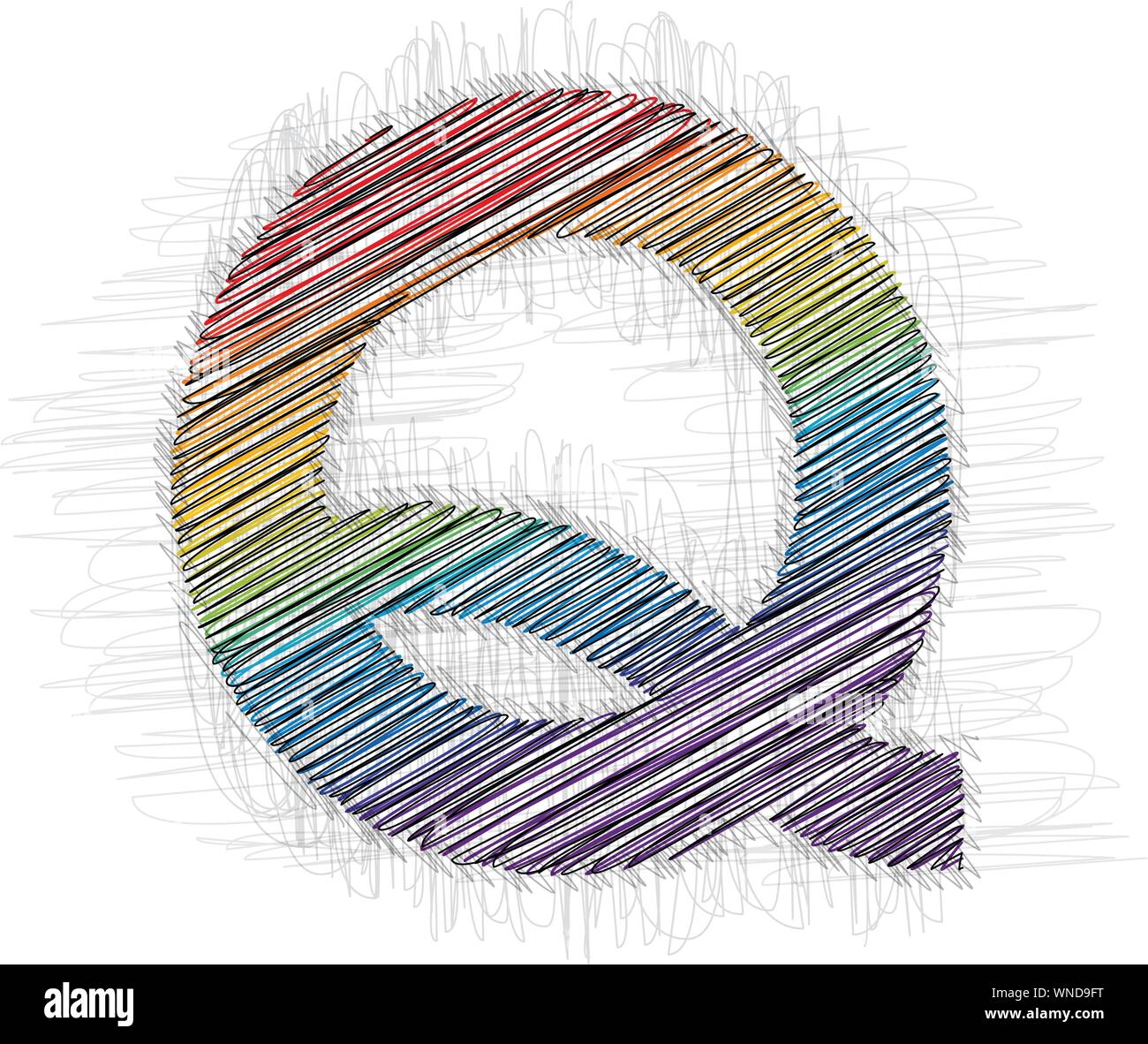 Hand draw font LETTER Q Stock Vector Image & Art - Alamy