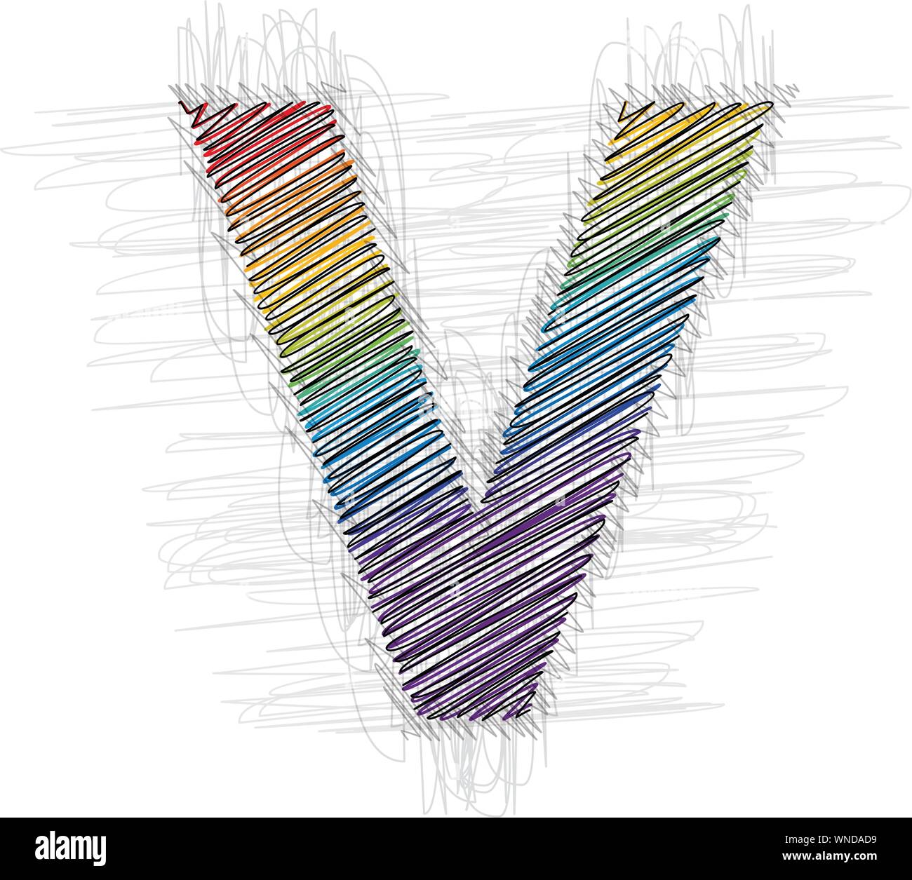 Hand drawn font LETTER v Stock Vector Image & Art - Alamy