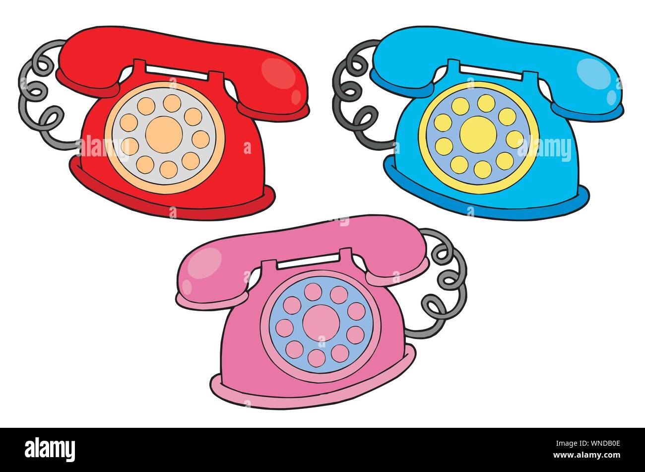 Various colors telephones vector illustration Stock Vector Image & Art ...