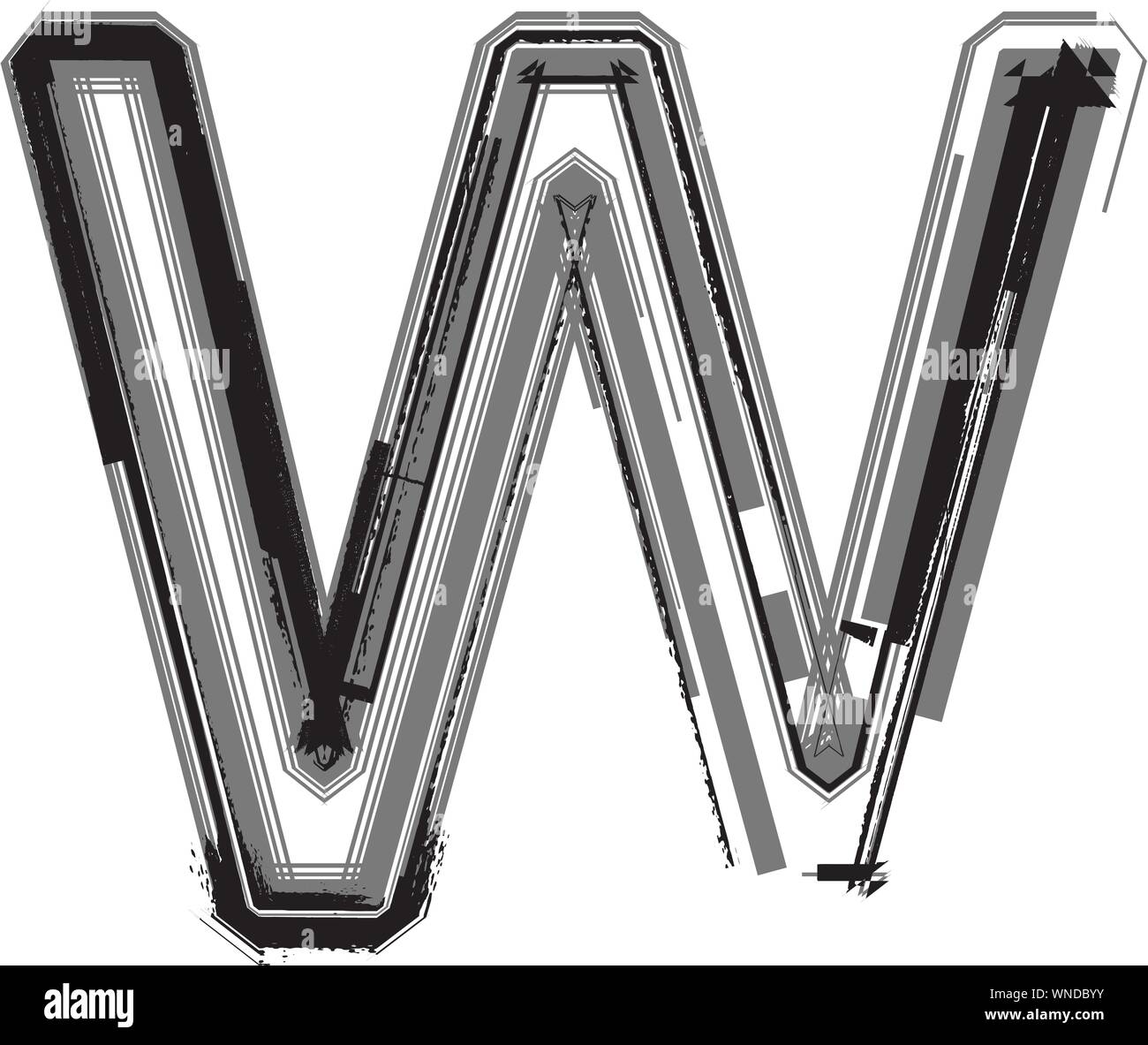 Grunge font. Letter W Stock Vector Image & Art - Alamy