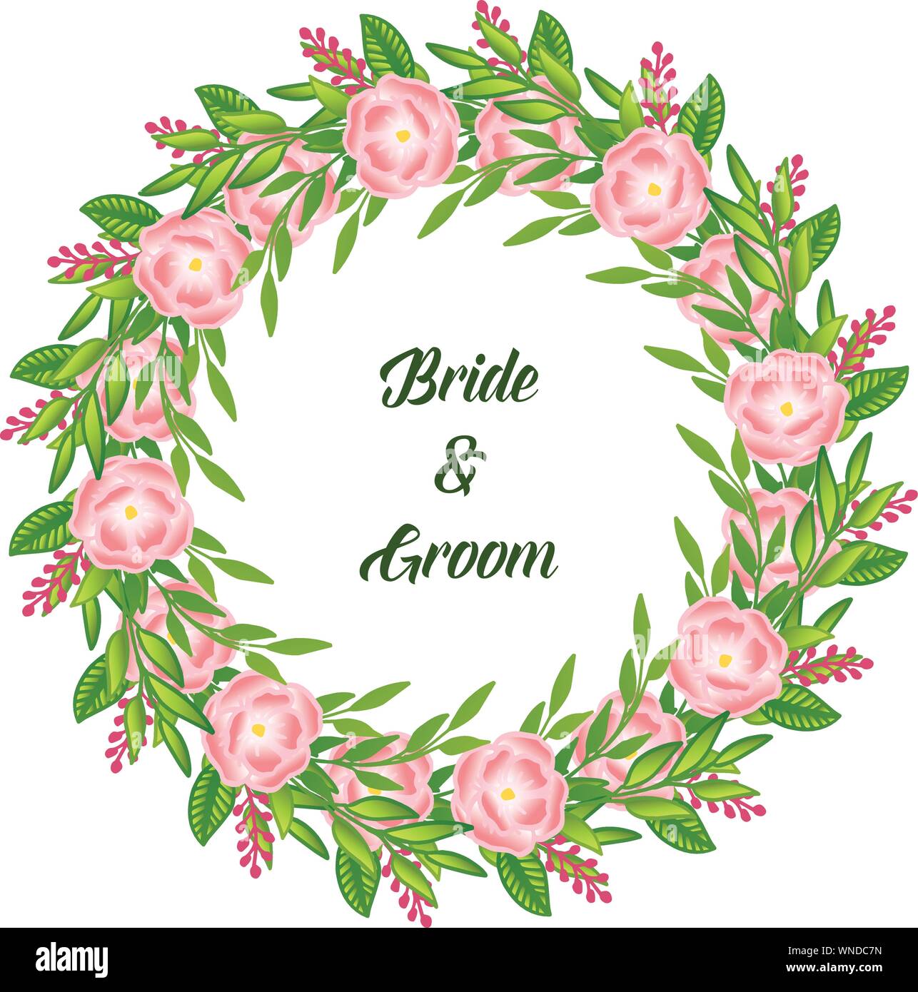 Beauty of elegant pink rose floral frame, template for card bride and ...