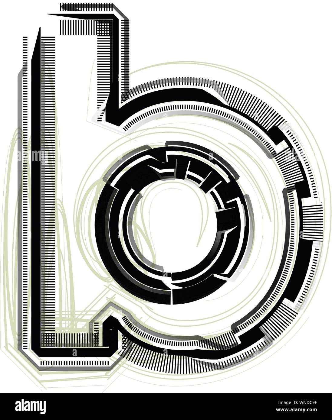 technological font. LETTER b Stock Vector Image & Art - Alamy