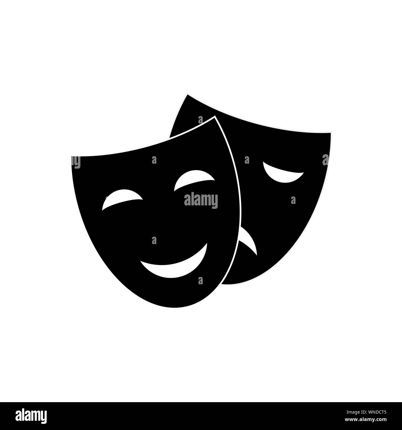 Happy sad mask icon simple hi-res stock photography and images - Alamy