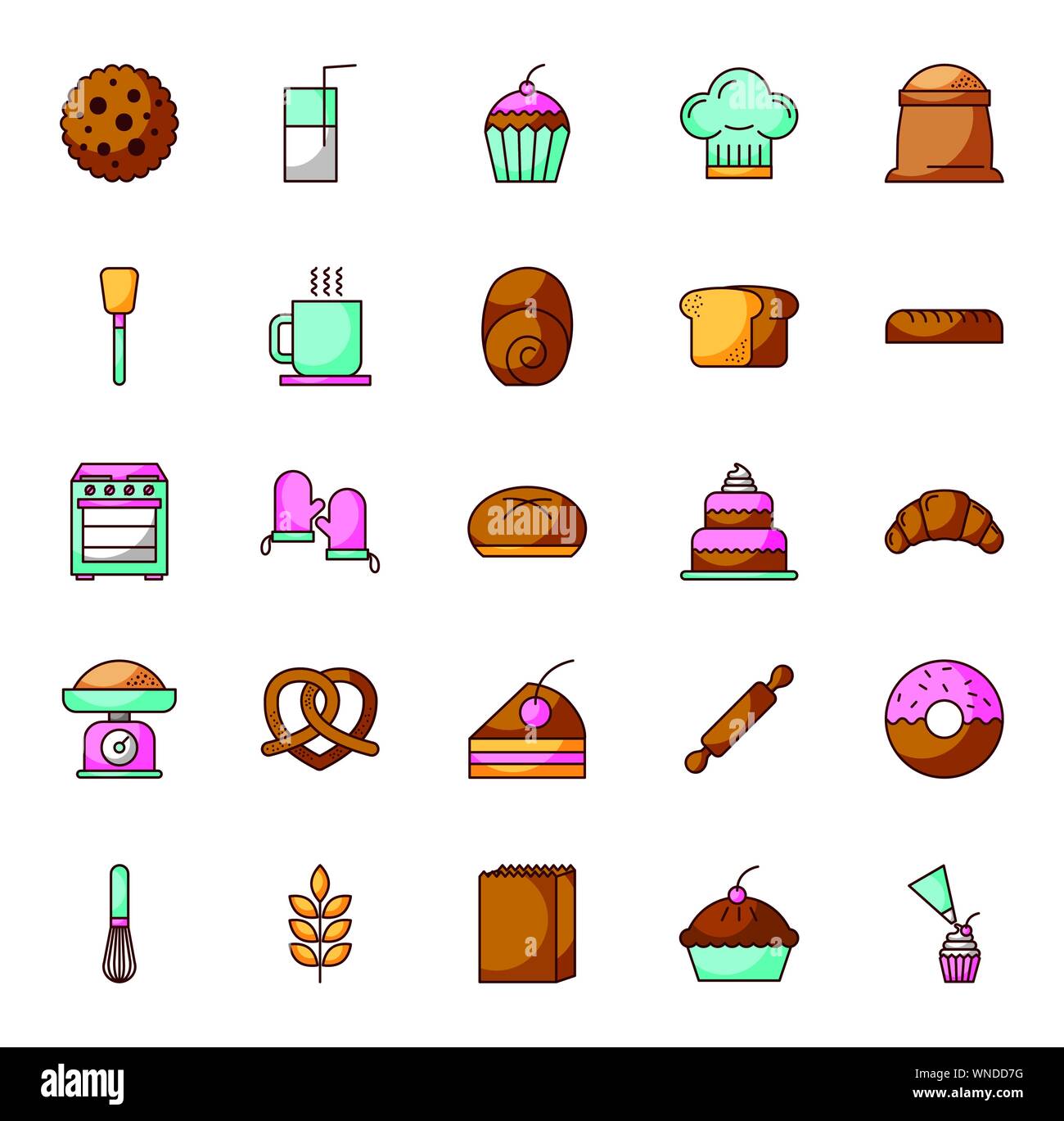 bundle of pastry bakery icons Stock Vector Image & Art - Alamy