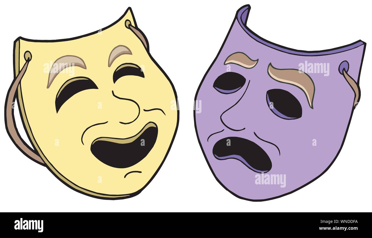 Pair of theatre masks Stock Vector Image & Art - Alamy