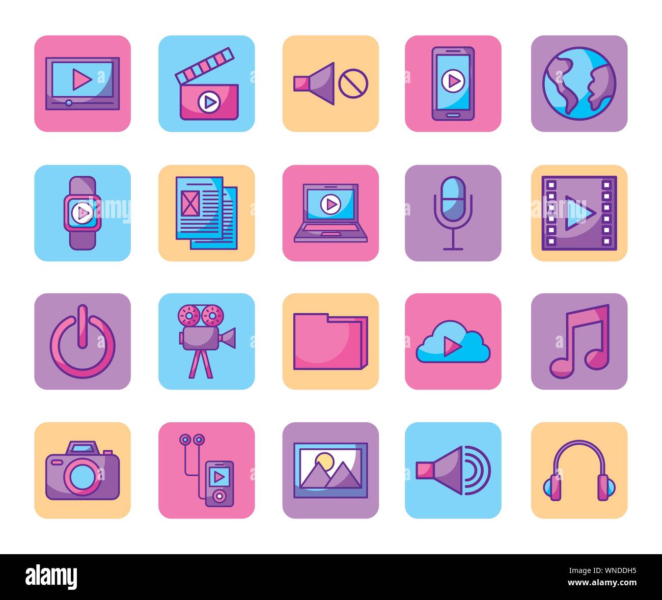 bundle of media player icons Stock Vector Image & Art - Alamy