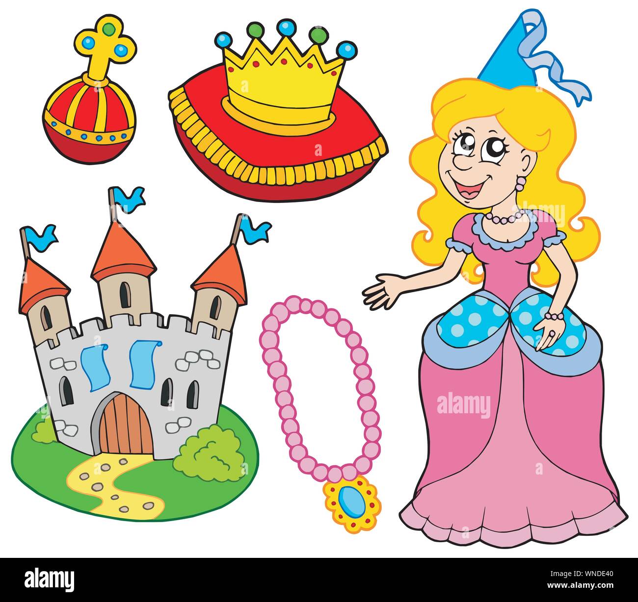 Cartoon princess woman smiling hi-res stock photography and images - Alamy