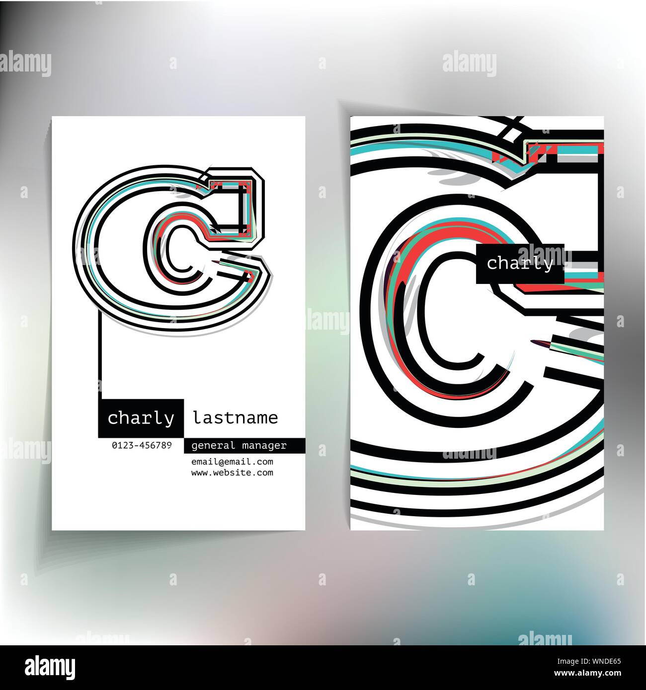 Business card design with letter c Stock Vector Image & Art - Alamy