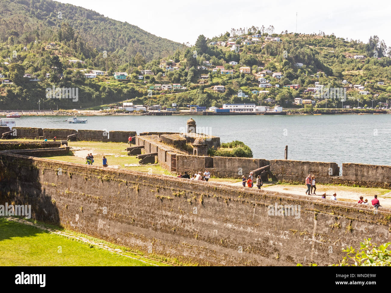 Corral, Chile - January 14, 2018: Fortified walls of the historic ...
