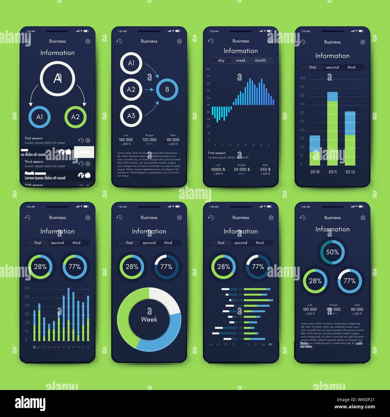 Vector graphics set mobile infographics. Template for creating mobile ...
