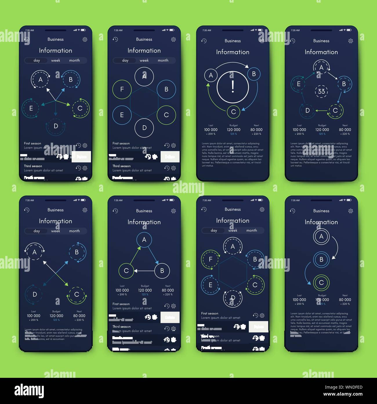 Vector graphics set mobile infographics. Template for creating mobile ...