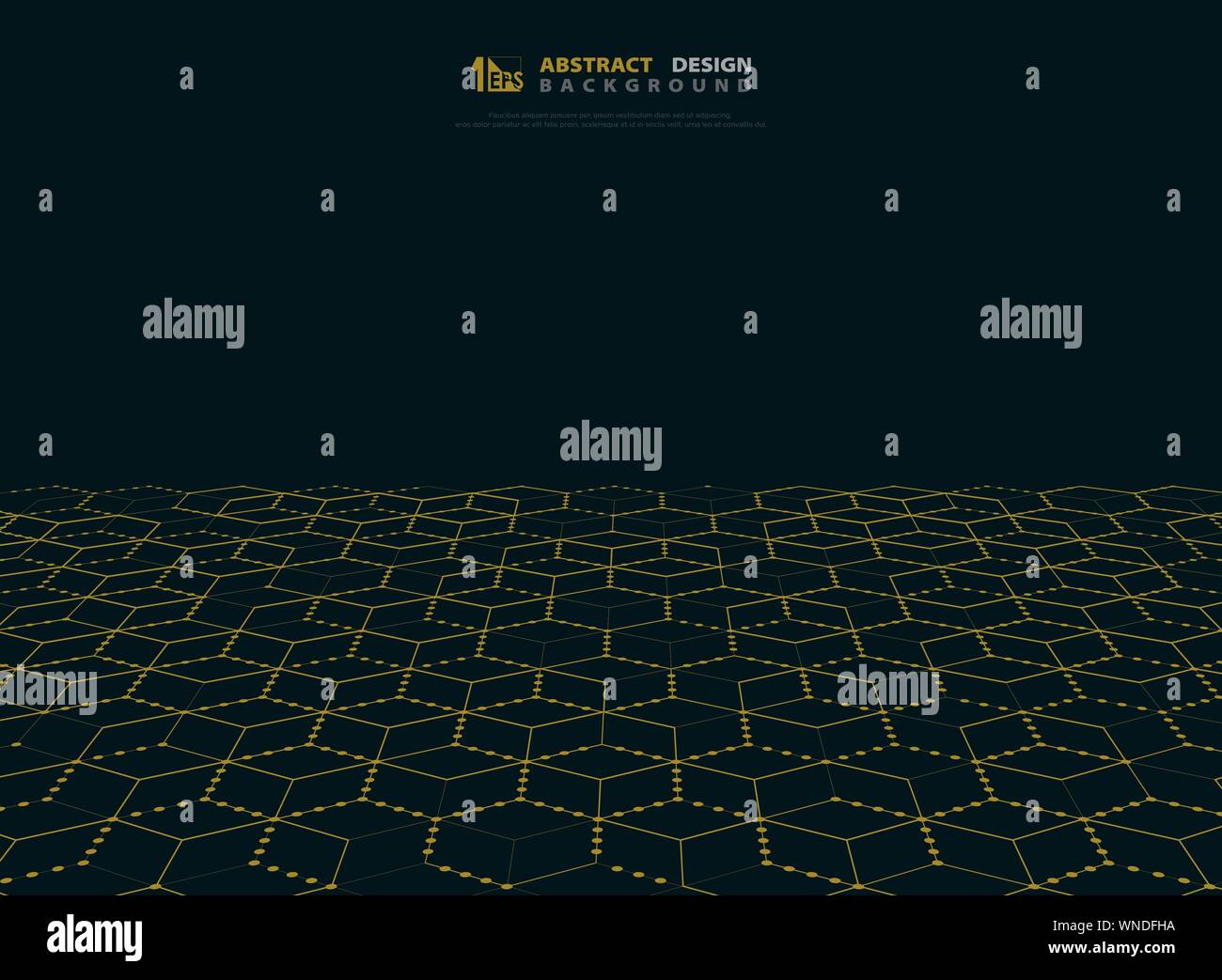 Hexagon design gold black color hi-res stock photography and images - Alamy