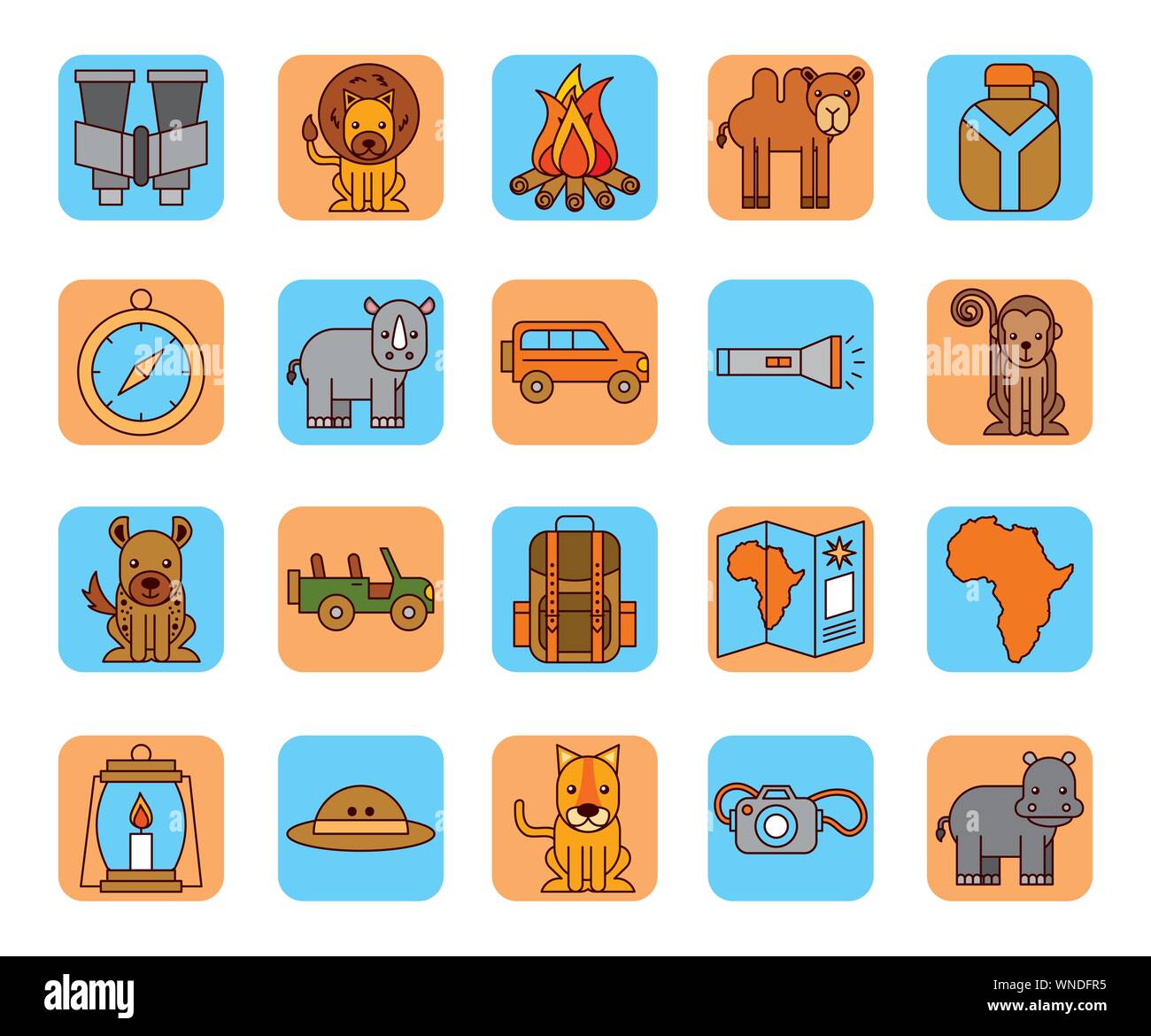 bundle of african safari icons Stock Vector Image & Art - Alamy