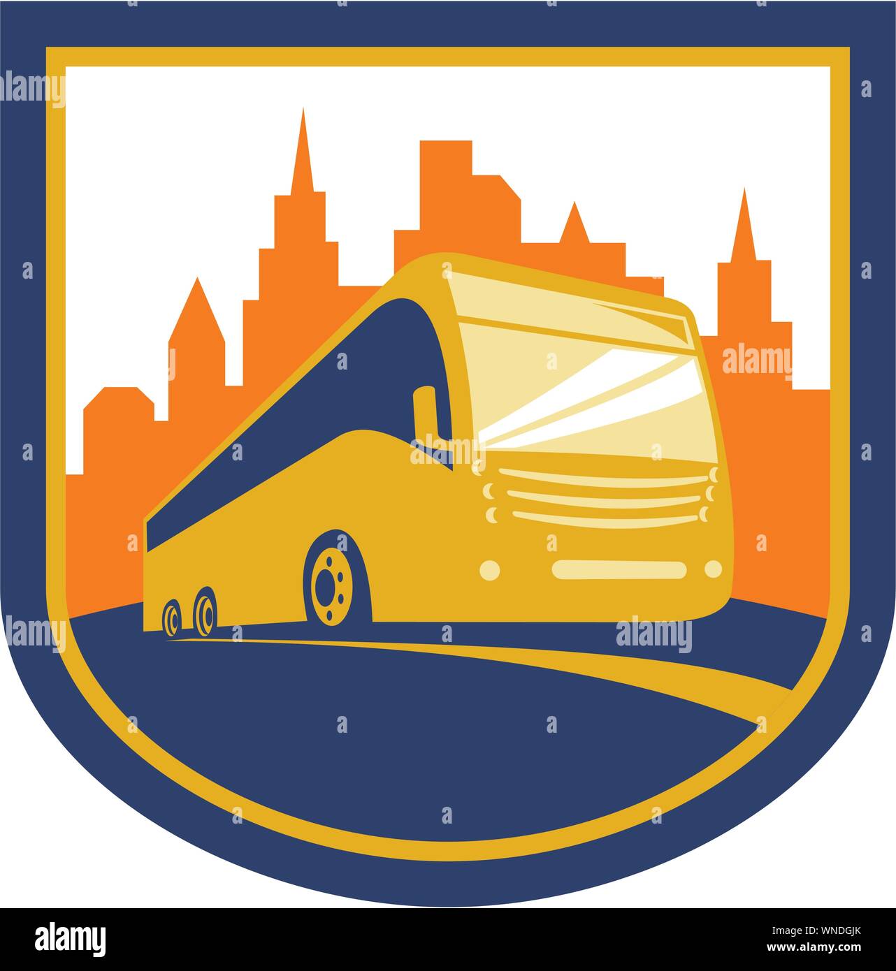 Tourist Coach Shuttle Bus Retro Stock Vector Image & Art - Alamy