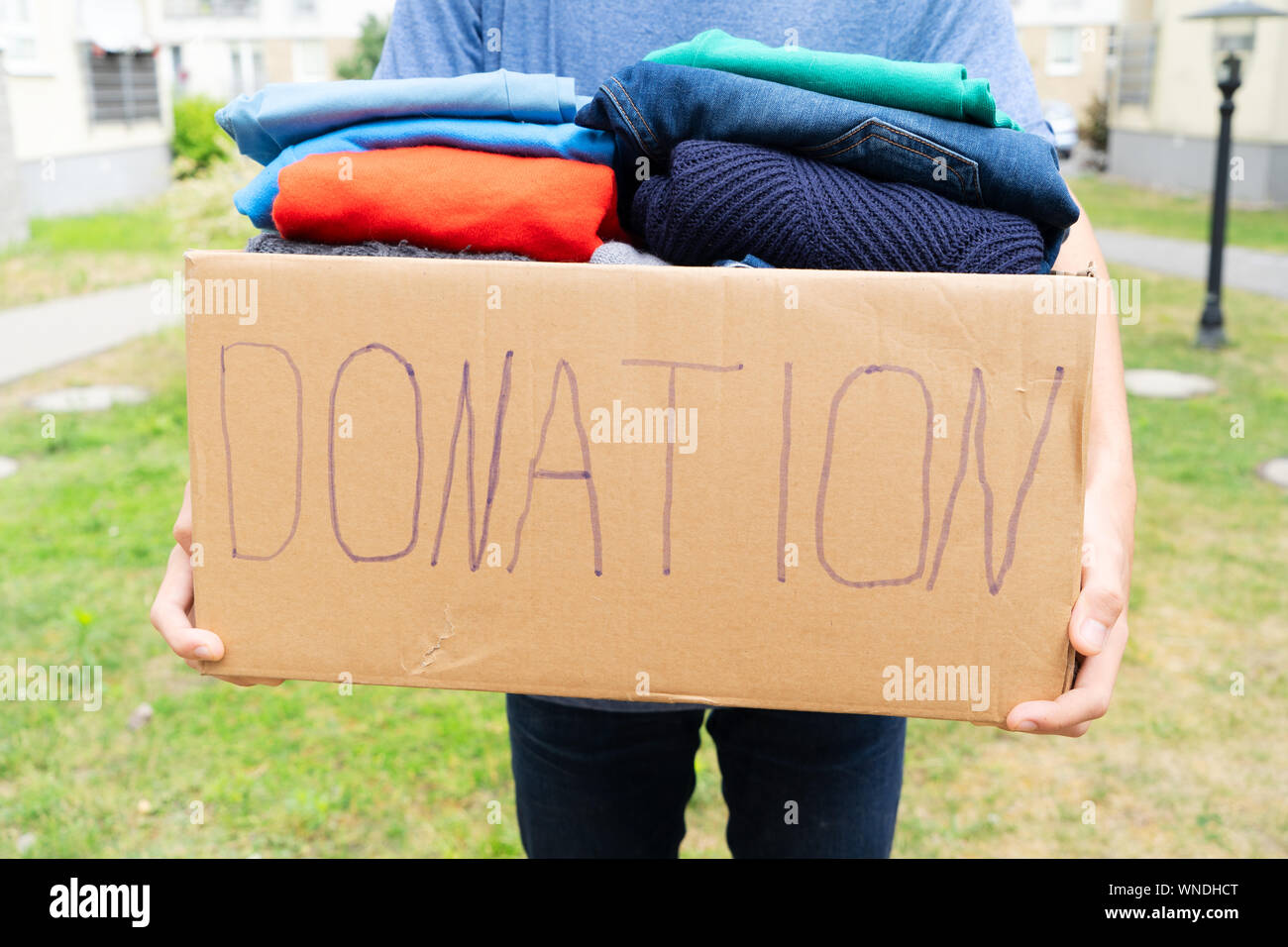 donation and charity concept Stock Photo - Alamy