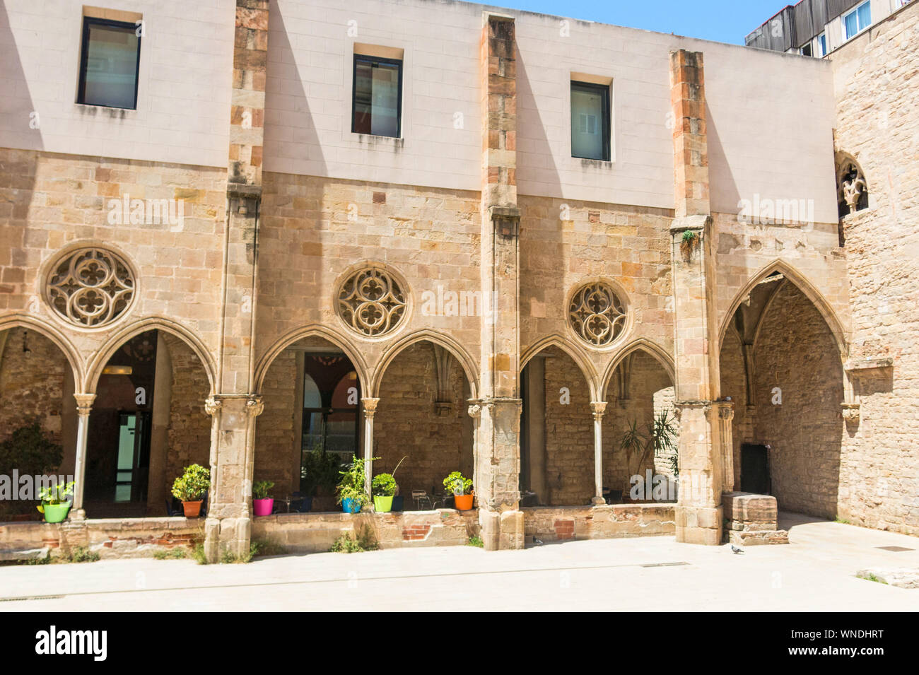 View of the Convent de Sant Agusti, a former Gothic convent now used as ...