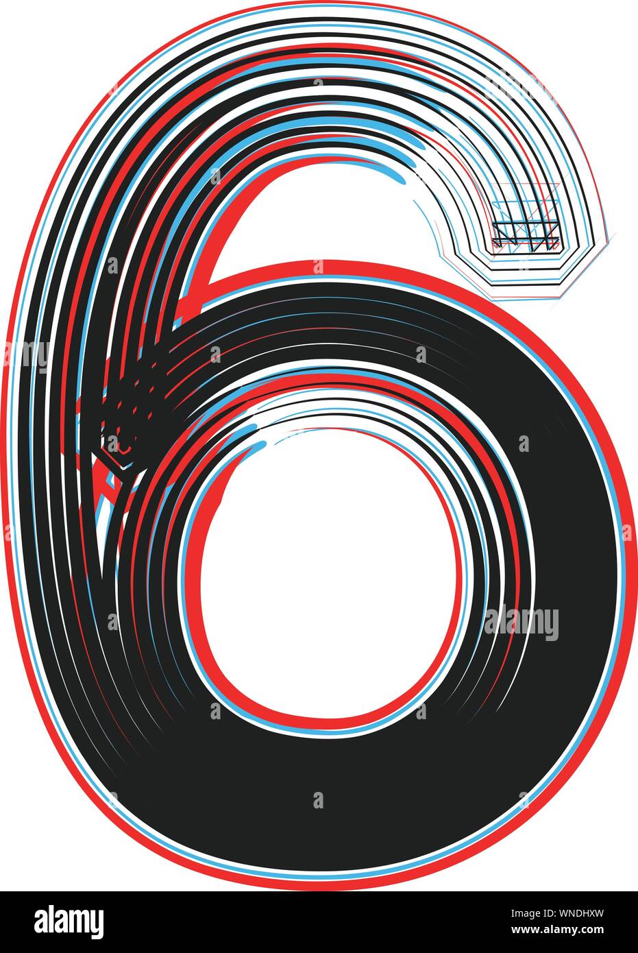 Font illustration NUMBER 6 Stock Vector Image & Art - Alamy