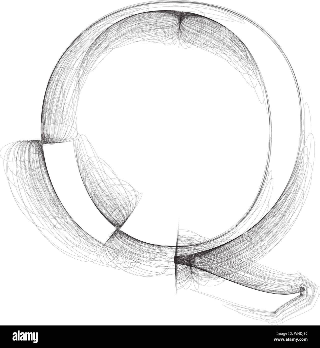 Hand draw font. LETTER Q. Vector illustration Stock Vector Image & Art ...
