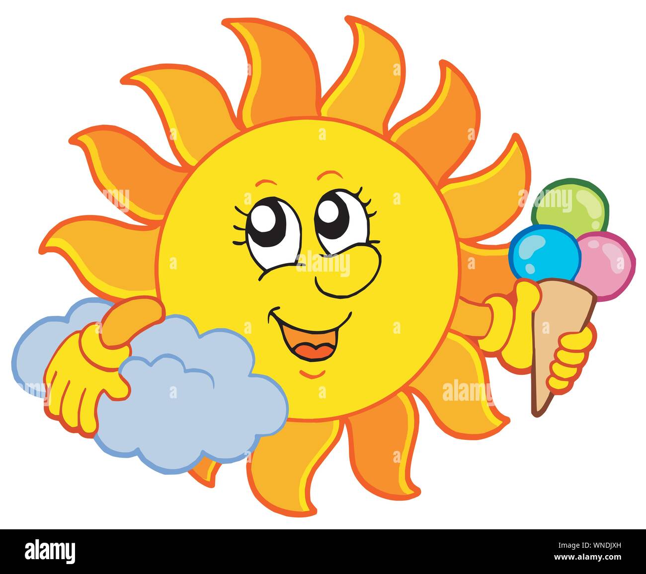 Sun with icecream Stock Vector Image & Art - Alamy