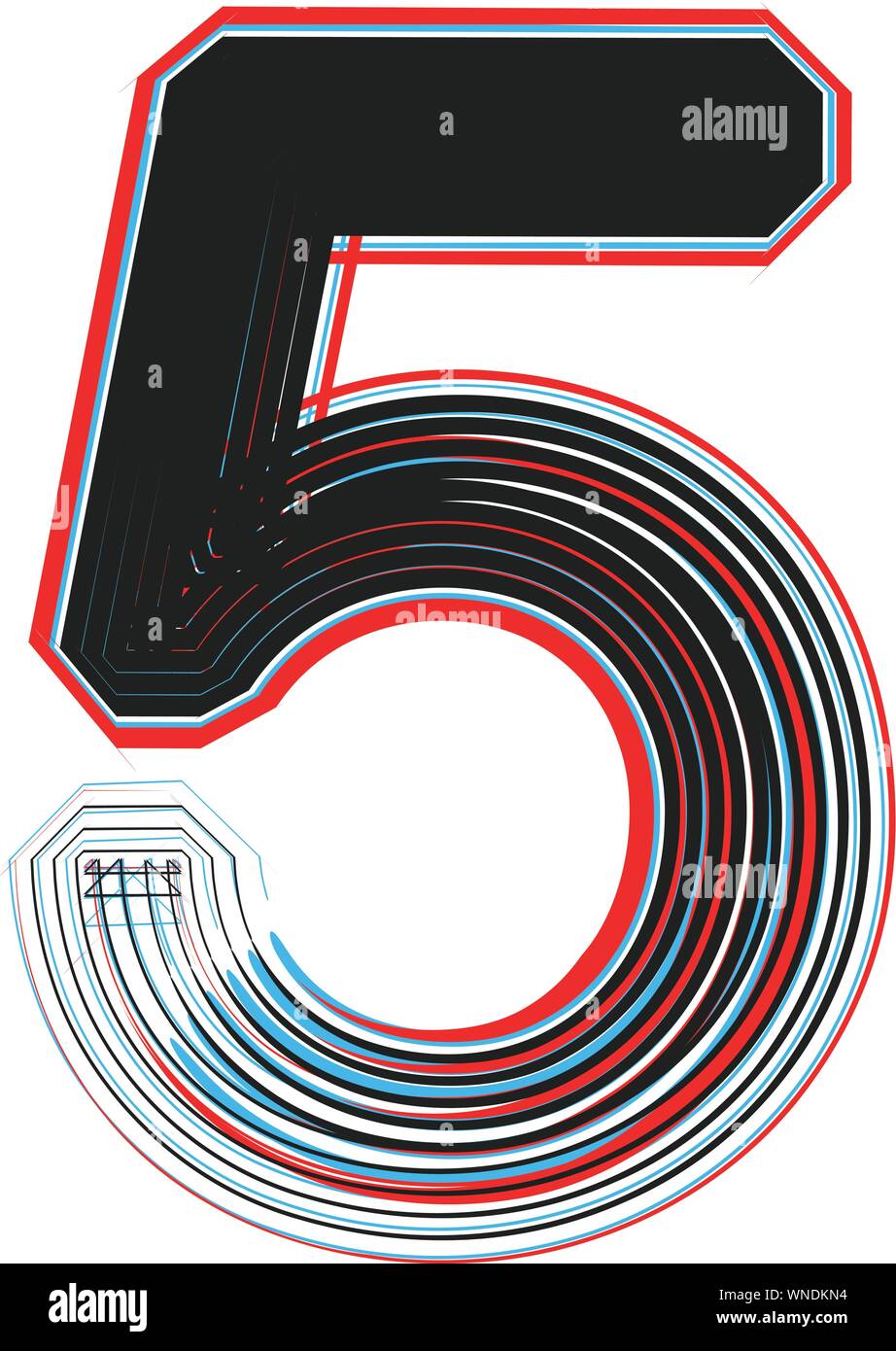 Font illustration NUMBER 5 Stock Vector Image & Art - Alamy