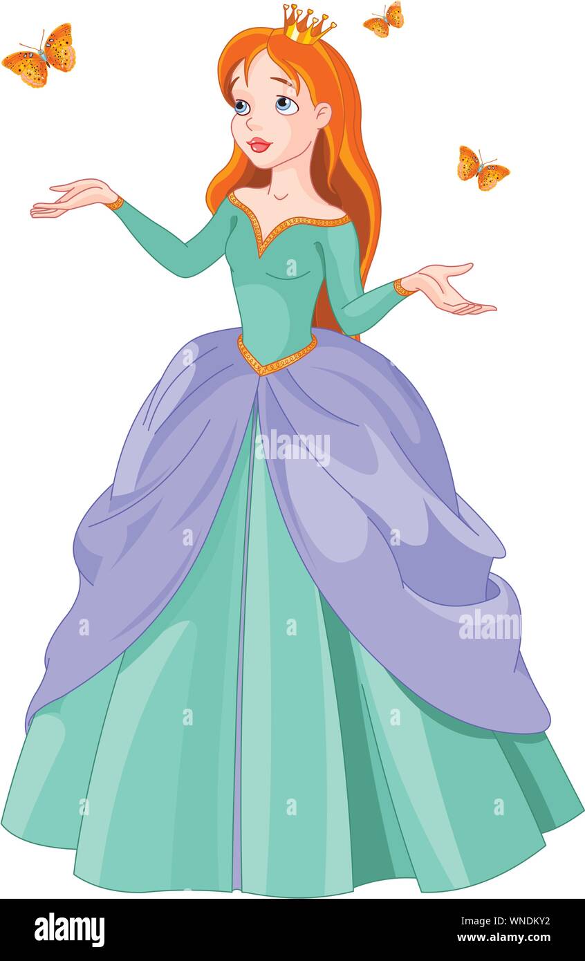 Princess and butterflies Stock Vector Image & Art - Alamy